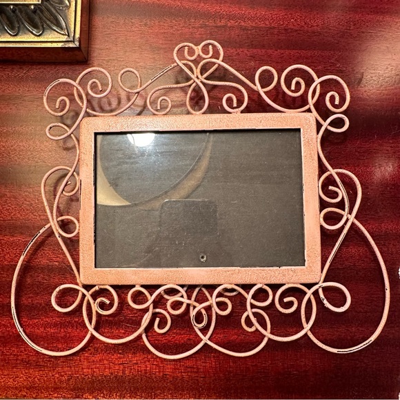 Accents | Vintageinspired Light Pink Metal Tabletop Picture Frame With ...